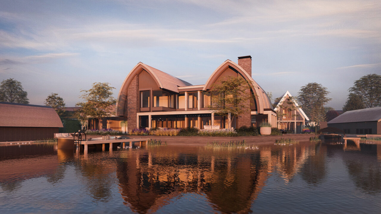 Luxe rietgedekte watervilla | Loosdrecht | Studio Meulenberg | Exclusieve Tuinontwerpen